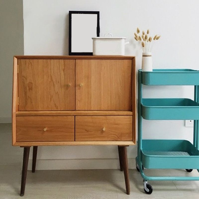 Modern 2-Door Sideboard 16.1"W√ó35.4"H Antique Finish Wooden Dining Se