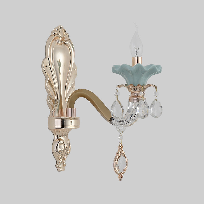 Traditional Candle Wall Lighting Idea 1/2-Light Crystal Wall Mount Lam