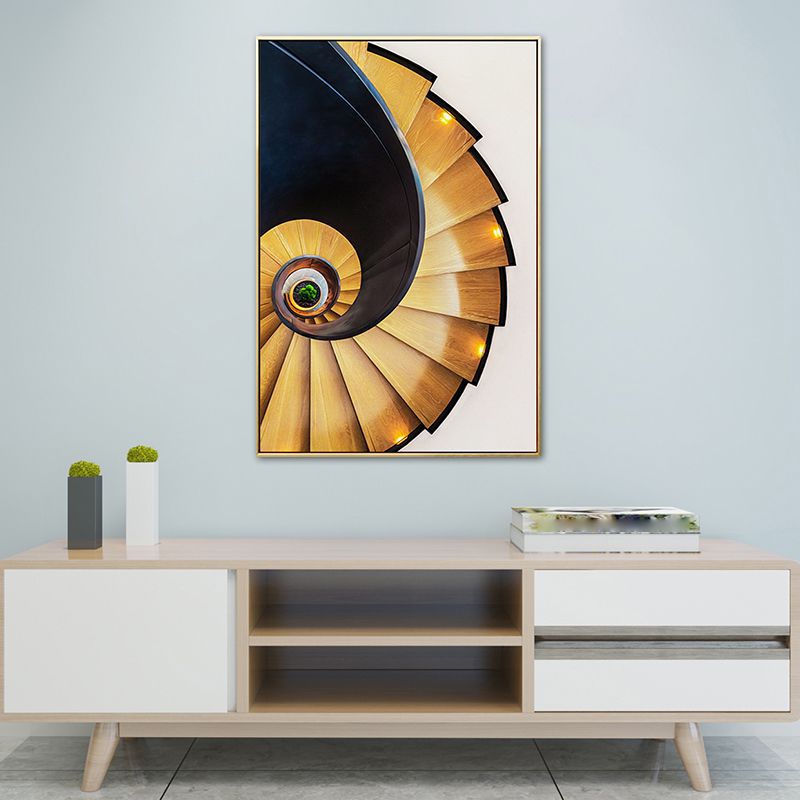 Modern Revolving Staircase Canvas Pastel Color Bedroom Wall Decor, Mul