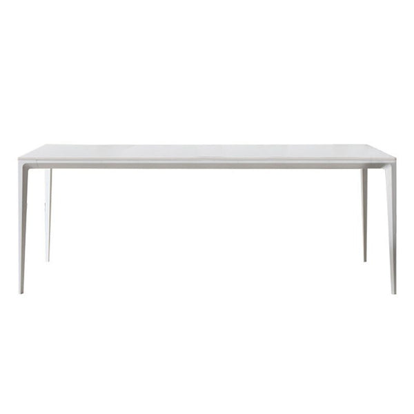 Simple White Kitchen Dining Table Sintered Stone Standard Dining Table