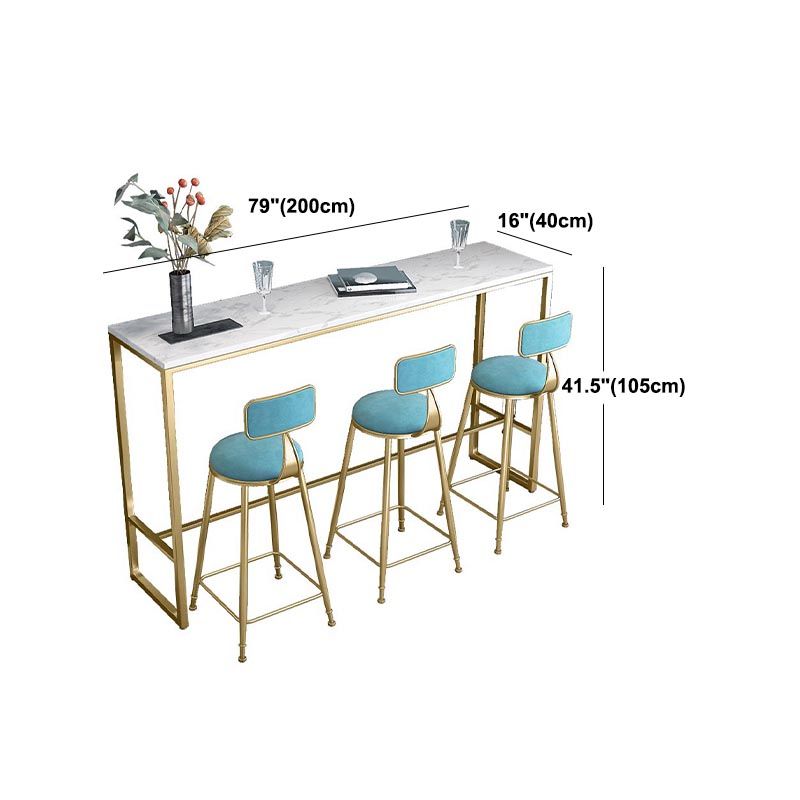 Stone Top Bar Dining Table Traditional Luxury Rectangle Bar Table with