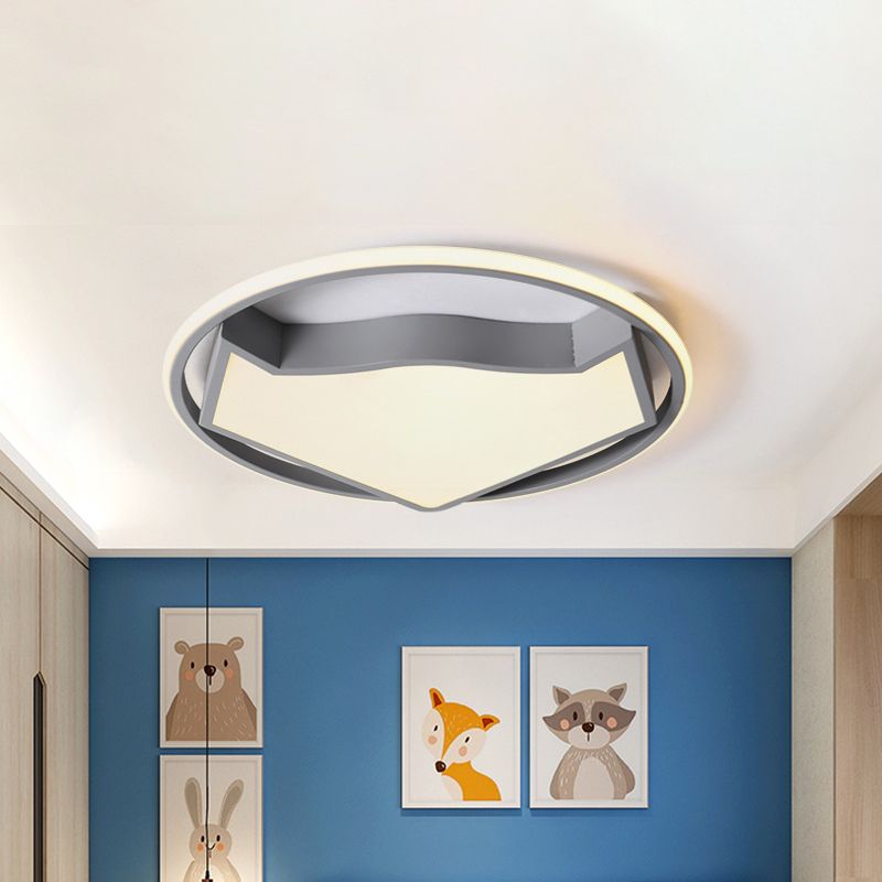 Cartoon Cat Light Fixture Fixture Acrylic Led Kids Bedroom Flush Mount