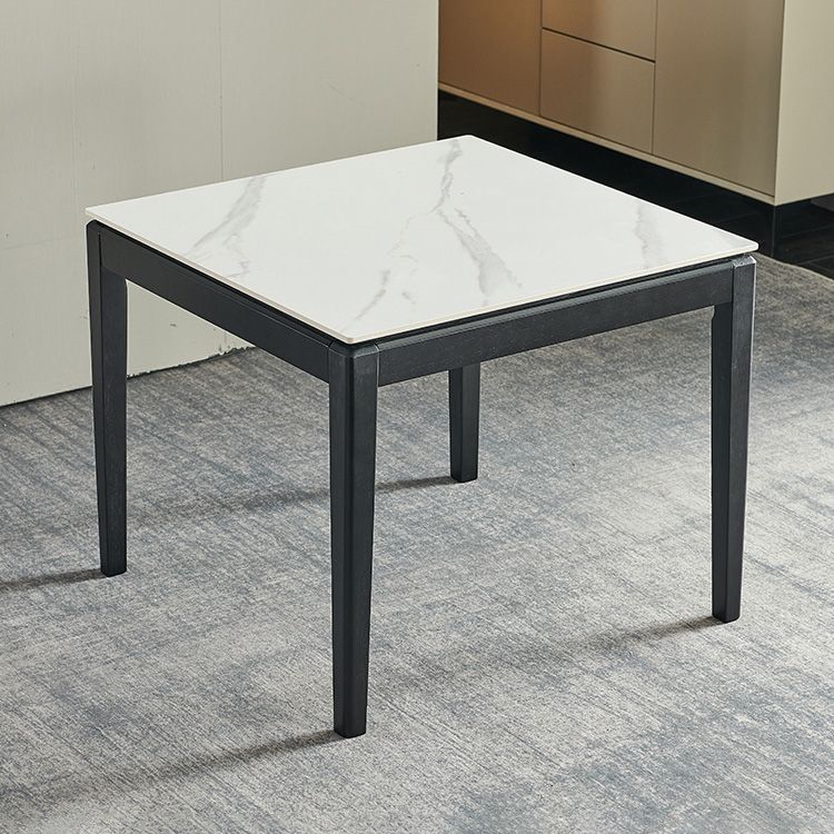 Industrial Square Shape White Table Sintered Stone Standard Dining Tab