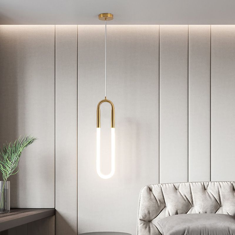 U Shaped Acrylic Ceiling Light Novelty Minimalist LED Pendant Lighting