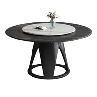 Modern Round Shape Kitchen Dining Table Sintered Stone Standard Dining
