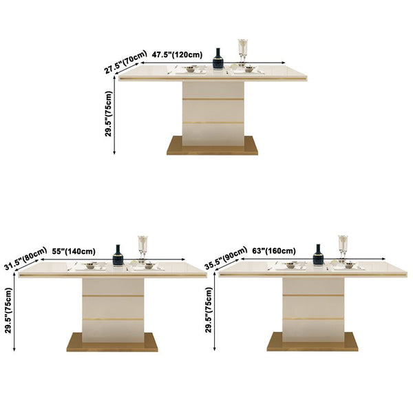 Metal Traditional Luxury Rectangle Dining Table Sintered Stone Table f