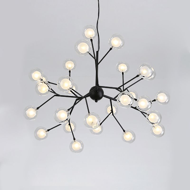 Simplicity LED Chandelier Lamp Bubble Pendant Lighting with Dual Glass