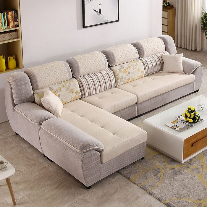Contemporary Left Hand Facing Sectional 4-Seater Sofa with Pillow Back