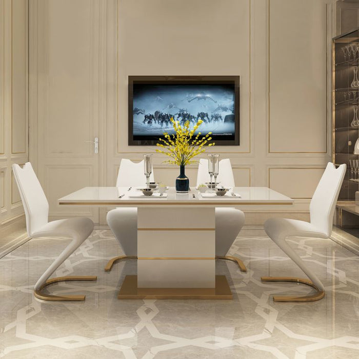 Metal Traditional Luxury Rectangle Dining Table Sintered Stone Table f