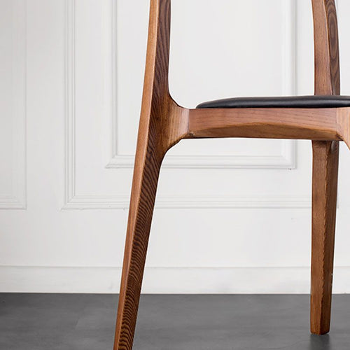 Industrial Design Open Back Dining Side Chair for Home Wood Legs Armle