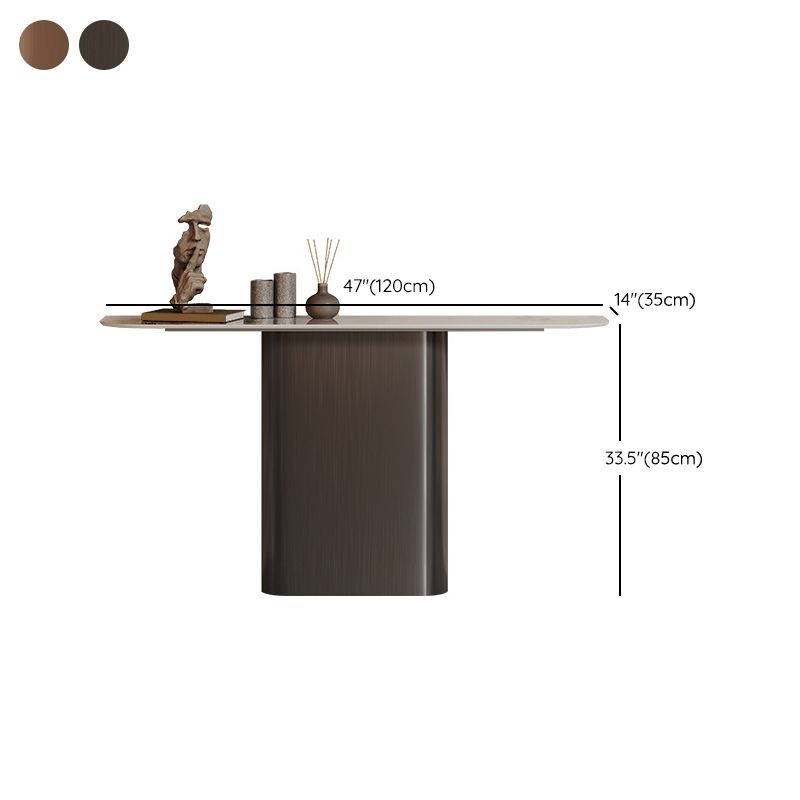 Modern Accent Table Half Moon Shape Metal Console Table for Hall , 14