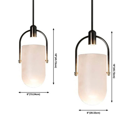 Unique Shape Contemporary Hanging Light Fixture with Glass Shade for D