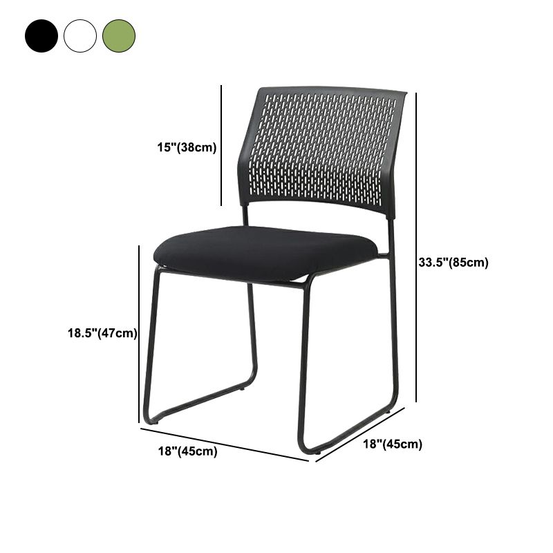 Contemporary No Wheels Conference Chair Plastic Back Armless Office Ch