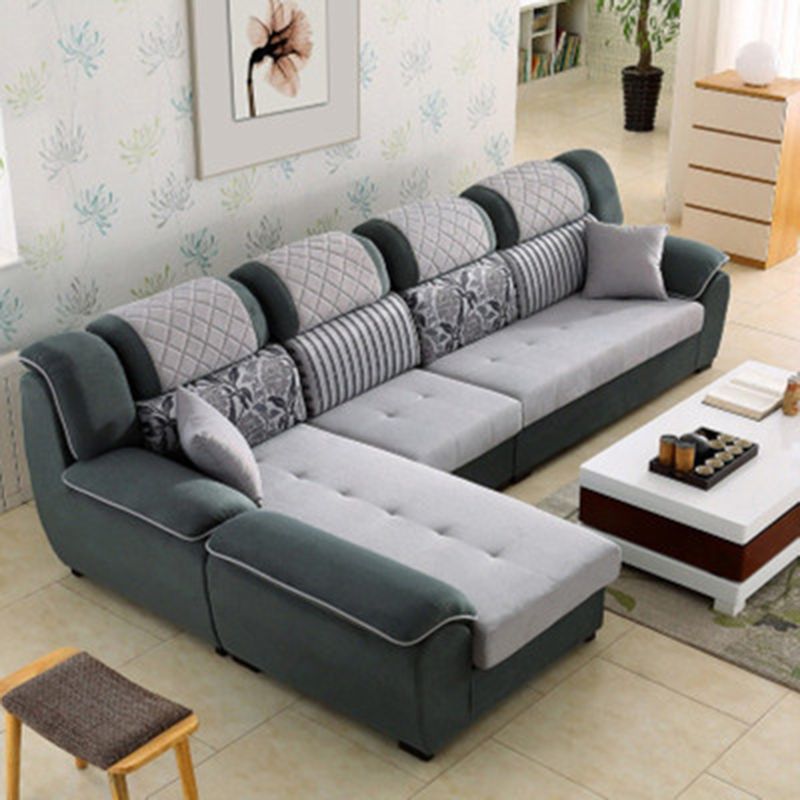 Contemporary Left Hand Facing Sectional 4-Seater Sofa with Pillow Back