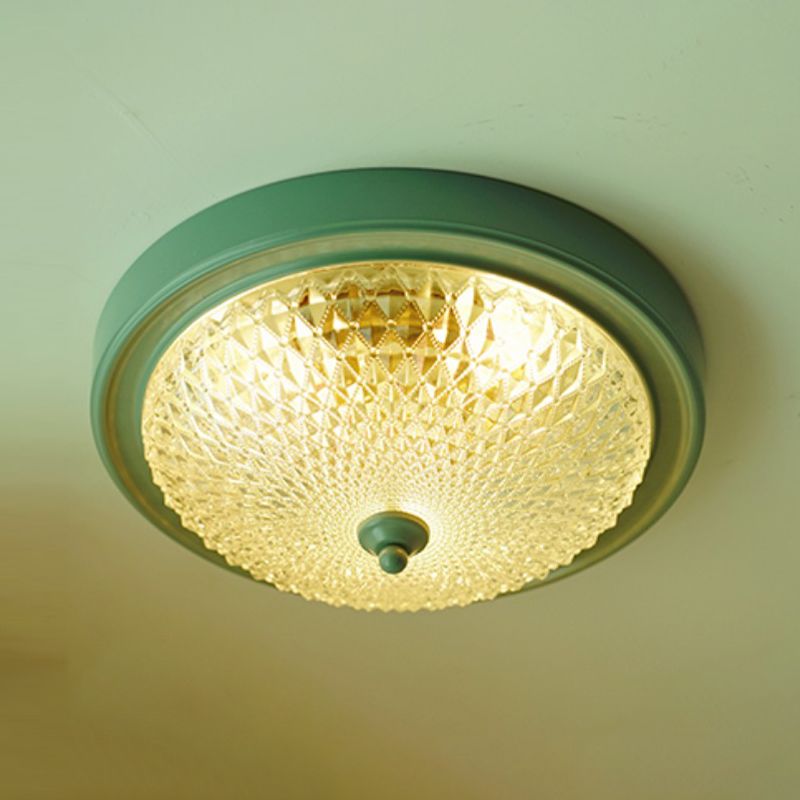 American Style Ceiling Light Circle Shape Ceiling Lamp with Glass Shad