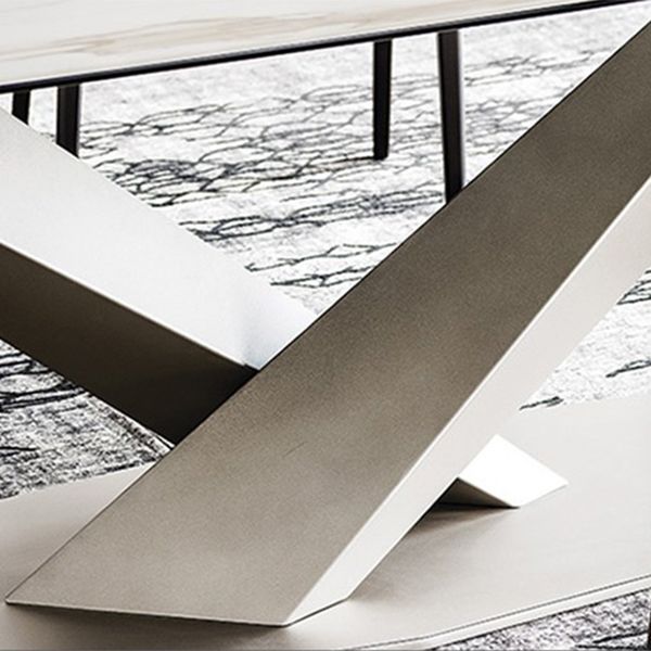 Stone Dining Table Traditional Luxury Dining Table with Pedestal Base