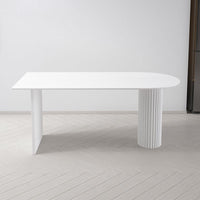 Irregular Shape White Table for Restaurant Modern Island Table with Do