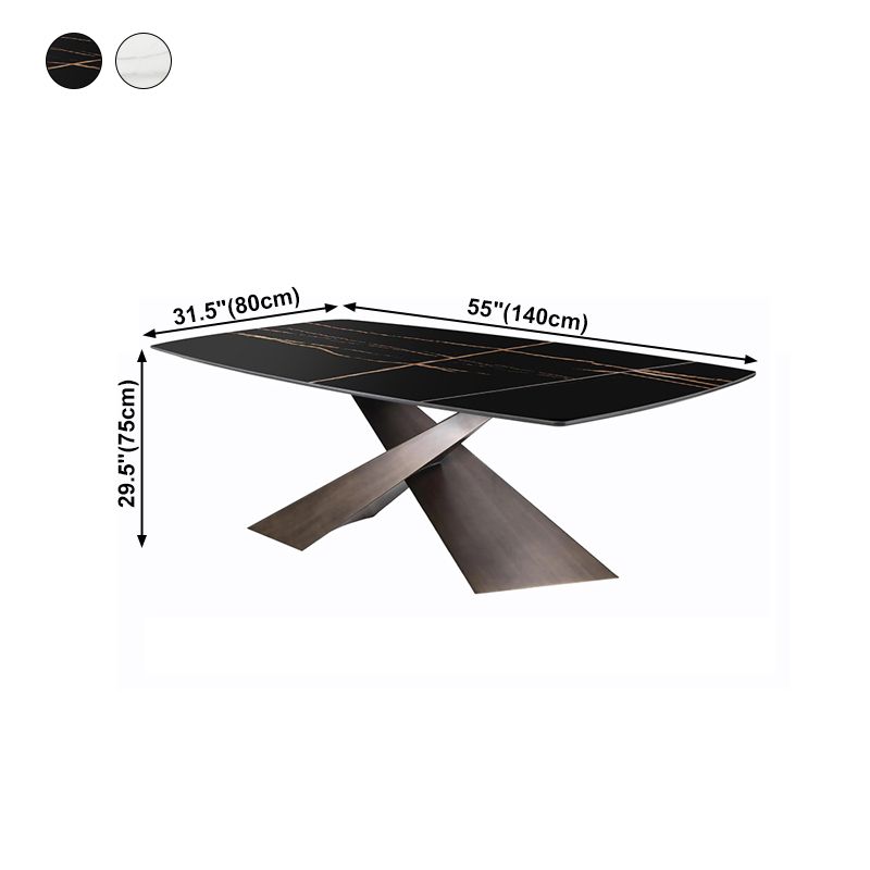 Rectangle Dining Site Table Traditional Luxury Stone Dinner Table for