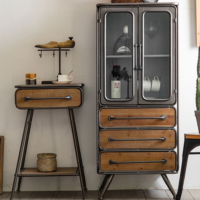 Modern Metal Display Stand Glass Doors Display Cabinet with Door for L