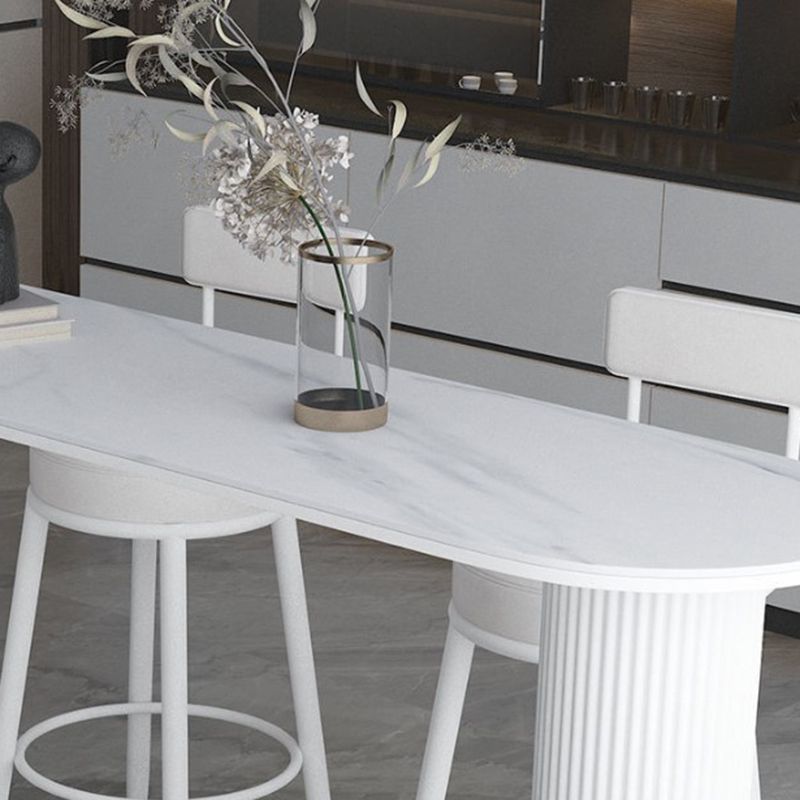 Nordic Simple Bar Table Stone Top Free Form Top Bistro Table for Resta