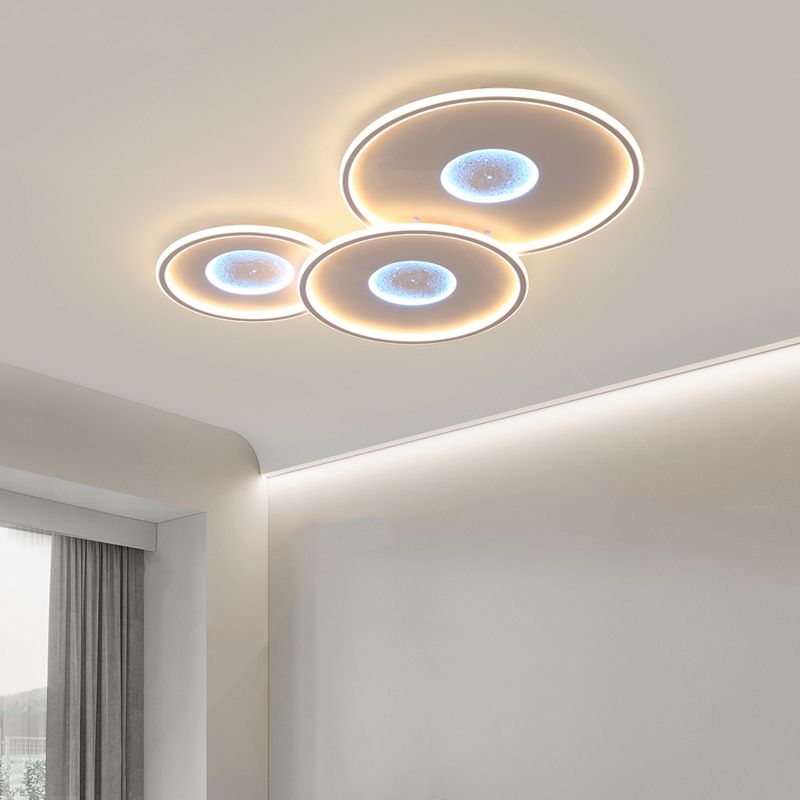Modern Metal Flush Mount Circle Shape LED Ceiling Light with Acrylic S