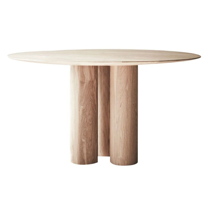 Solid Wood Top Dining Table Contemporary Round Dining Table with 3 Leg
