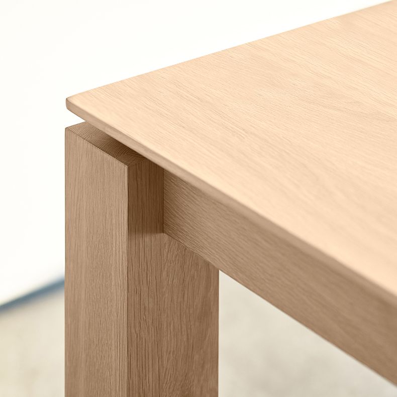 Solid Wood Contemporary Rectangular Table Wood Top Indoor Table with 4