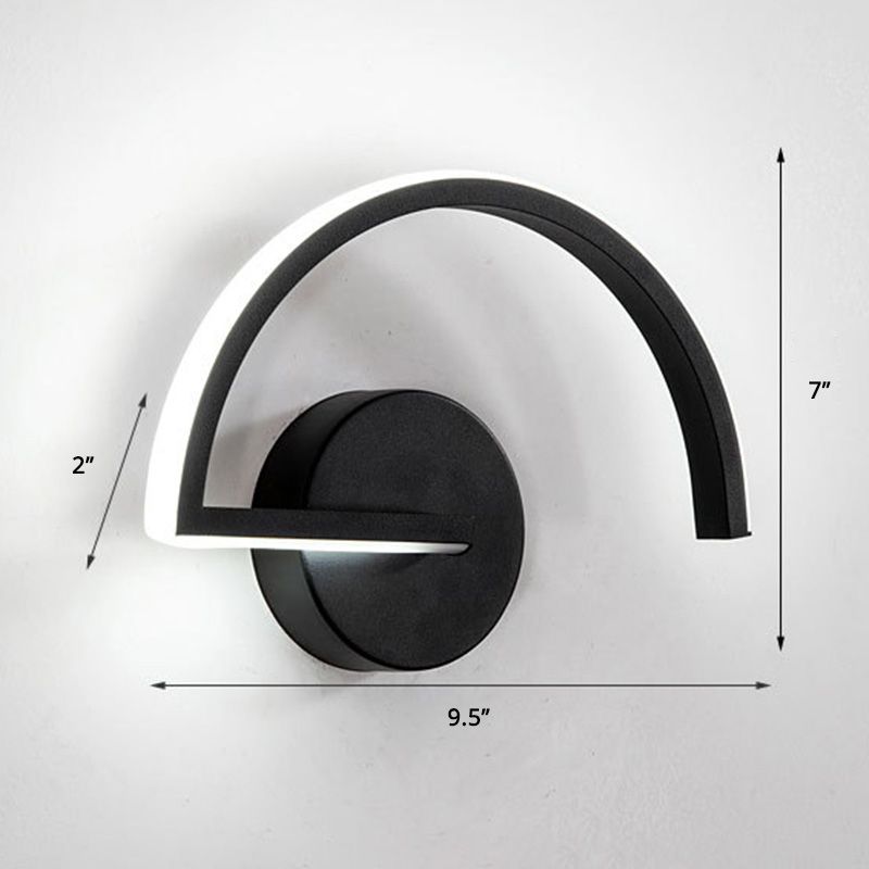 Arc Wall Sconce Light Fixture Minimalistic Metal Bedroom LED Wall Ligh