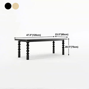 Rectangle Shape Casual Dining Table Solid Wood Fixed Table for Restaur