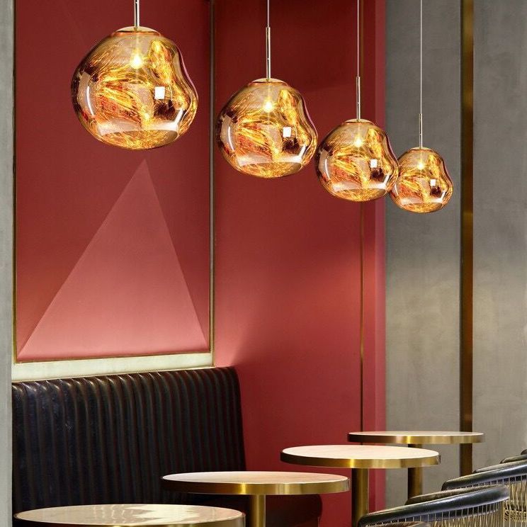 Electroplating Mirror Glass Lava Hanging Light 1-Light Creative Hangin