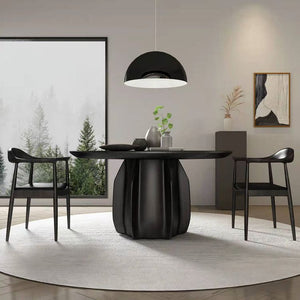 Contemporary Solid Wood Round Shape Dining Table Standard Kitchen Dini