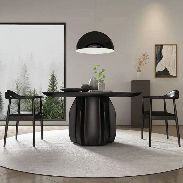 Contemporary Solid Wood Round Shape Dining Table Standard Kitchen Dini
