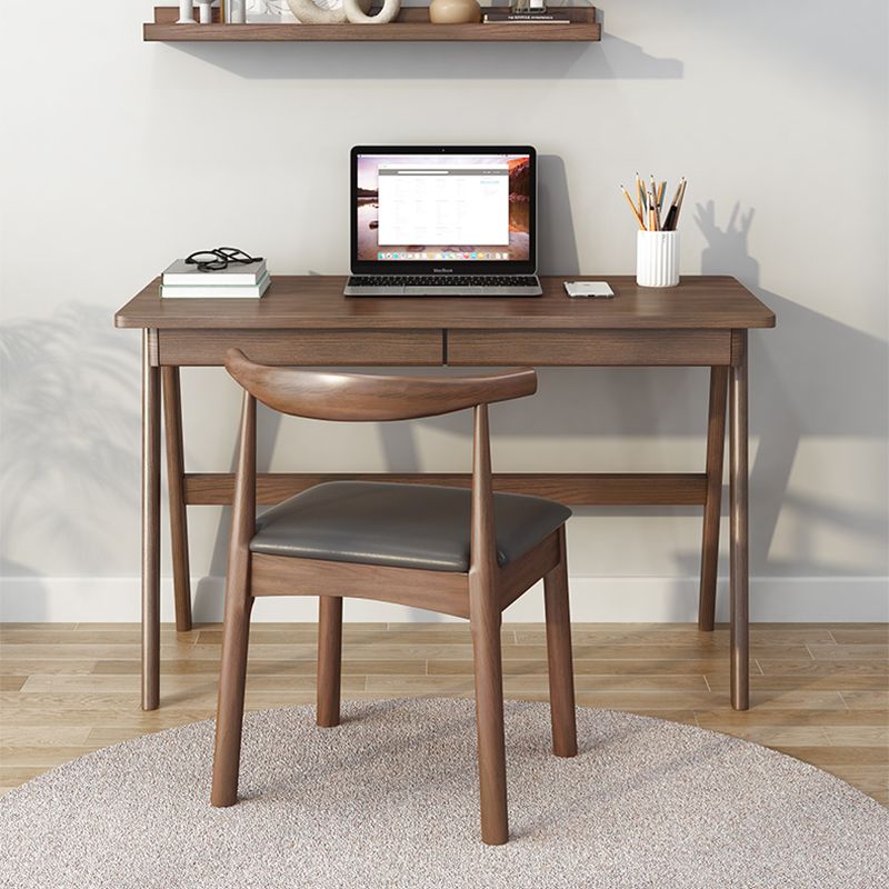 Modern Solid Wood Desk with Chair Study Desk Home Desk with Drawer Stu
