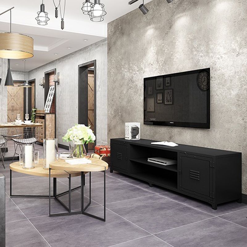 Industrial Iron TV Stand Console Open Storage TV Media Stand for Livin