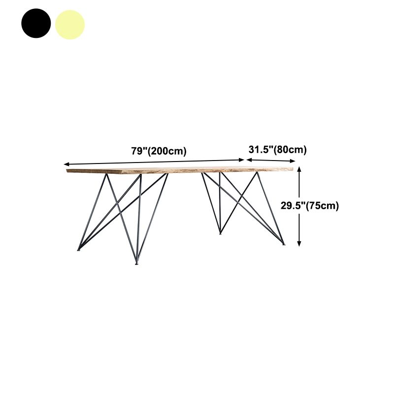 Rectangle Shape Luxury Dining Table Solid Wood Fixed Table for Restaur
