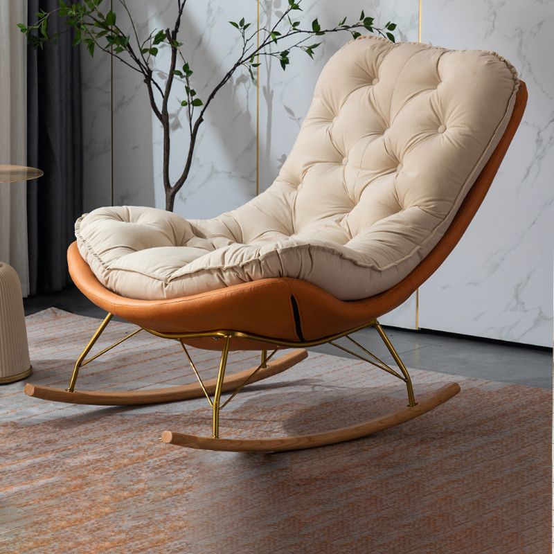 Leisure Light Luxury Chaise Rocking Chair Modern Home Upholstered Lazy