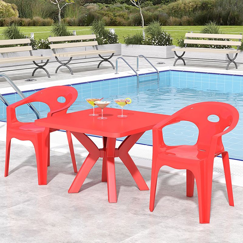 Contemporary Style Dining Set Plastic Square 1/4/5/10 Pcs Dining Table