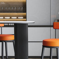 Industrial Style 42-inch Height Bar Table Stone Top Pub Table for Dini