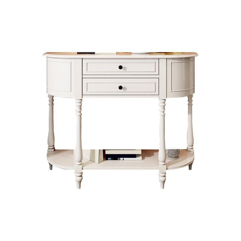 Mid Century Modern Wood Console Table Half Moon End Table for Hall