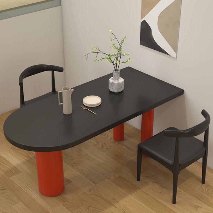 Solid Wood Contemporary Free Form Table Solid Wood Top Table for Dinin