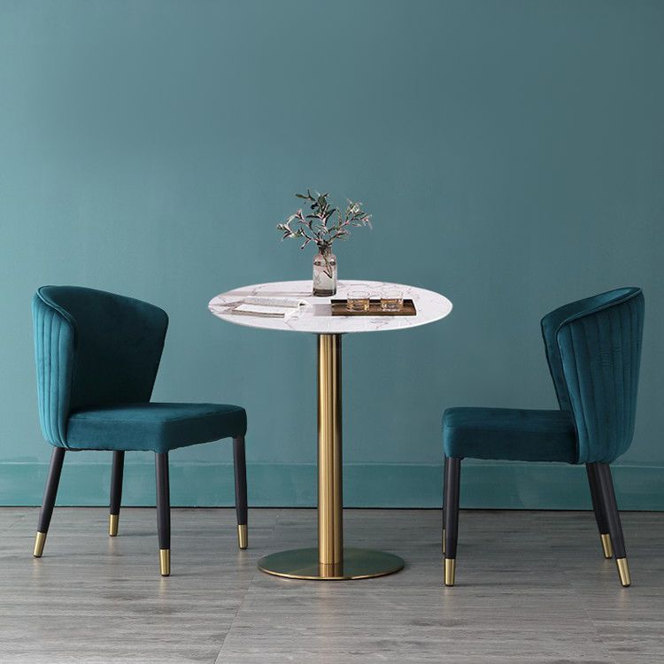 29.5-inch Tall Side End Table Round Steel Pedestal Table for Living Ro