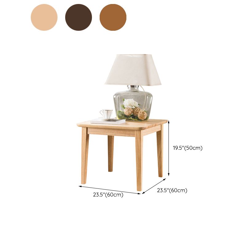 Modern Square End Table Solid Wood Top 4 Legs Sofa End Side Table