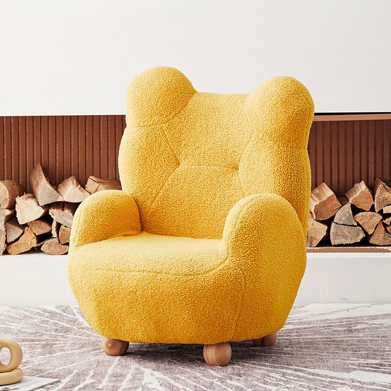 Wool Chair Arms Included Basic Four Legs Chair for Living Room