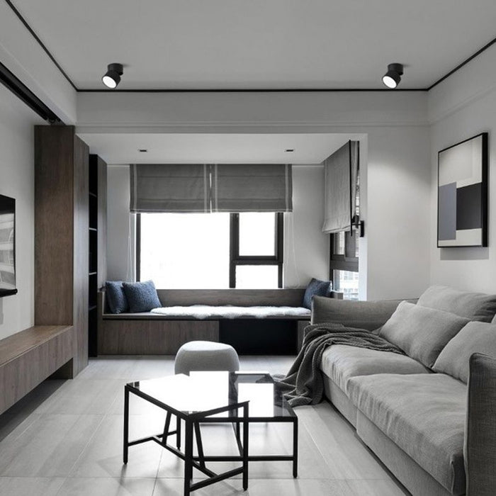 Metal Cylindrical Close to Ceiling Lighting Fixture Modern LED Flush M