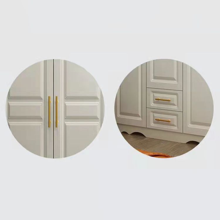 French Country Wardrobe Armoire Engineered Wood Wardrobe with Solid Wo