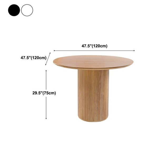 Pine Solid Wood Dining Table Modern Round Pub Table with Natural Finis