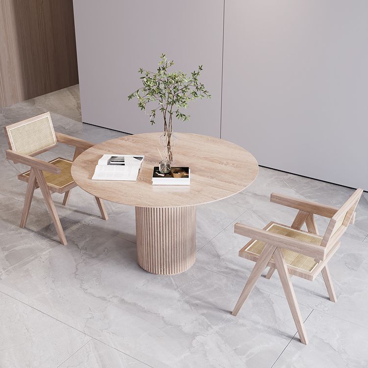 Modern Style Dinette Set 1/2/3/5 Pcs Round Solid Wood Dinette Table wi