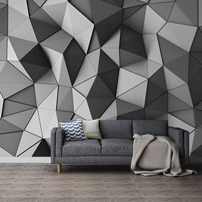 Waterproof 3D Concave-Convex Geometries Mural Wallpaper Customized Ind