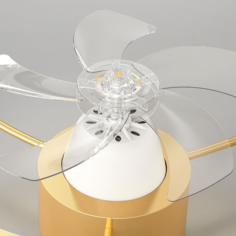 LED Linear Ceiling Fan Light in White & Gold Finish Modern Fan Fixture