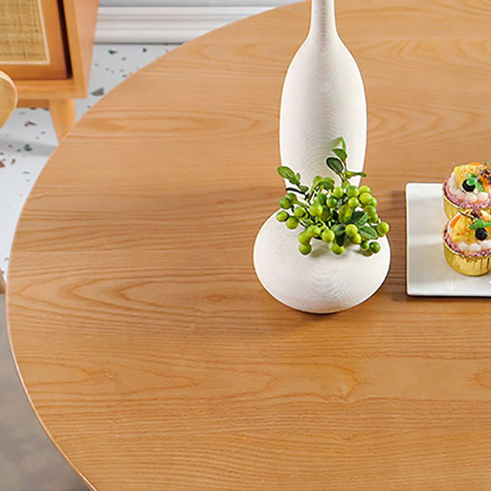 Pine Solid Wood Dining Table Modern Round Pub Table with Natural Finis